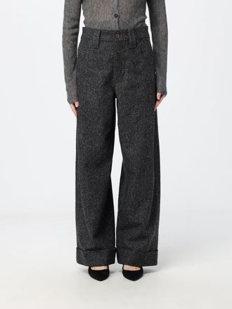 Brunello Cucinelli Pantalon 5 poches en m&eacute;lange de laine &agrave; taille haute