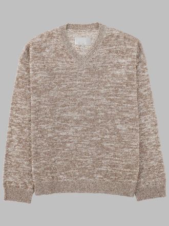 Maison Margiela Cotton-Wool Blend V-Neck Sweater - Beige