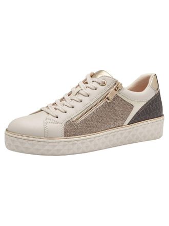 Marco Tozzi Damen Sneaker flach mit Schnürsenkeln Freizeit, Beige (Cream Comb), 40 EU