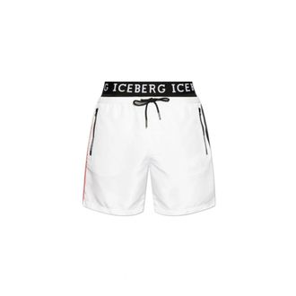 Iceberg Regular Fit Polyester Shorts - - Swimwear - Herren - Wei&szlig; - L