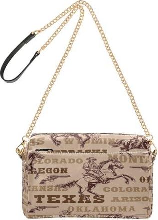 HMZXZ Sacs à bandoulière en cuir pour femmes, cowboys américains, petits sacs à main à bandoulière, Usa City