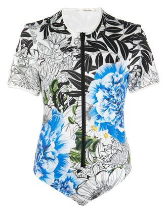 Mary Katrantzou maillot de bain &agrave; fleurs - Bleu