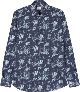 Mazzarelli Botanical-print Cotton Shirt