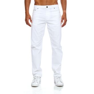 Jeel Herren-Jeans - Regular-Fit Straight-Cut - Stretch - Jeans-Hose Basic Washed 08-Wei&szlig; 36W / 36L