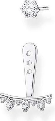 Thomas Sabo Clous doreilles simples en argent sterling 925 avec pierres blanches H2153, 1,40 cm, Argent sterling, Non applicable