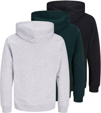 Jack & Jones Kapuzensweatshirt JJAERO SWEAT HOOD 3PK MP (Packung, 3-tlg) Materialmix, regular fit
