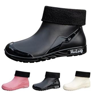 Generic Bottes de pluie pour femme - Chaudes et l&eacute;g&egrave;res - Avec doublure en peluche - Imperm&eacute;ables - Antid&eacute;rapantes - Pour le travail en plein air - Pour le tr
