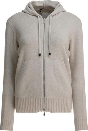 Drumohr Femme, Pulls, Beige, Taille: 36 FR Pull &agrave; Capuche Zipp&eacute;