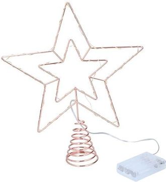 Arti Casa Tannenbaum Spitze Leuchtend - Weihnachtsbaum Stern Spitz - Tannenbaum Spitze Led - LED Stern Baumspitze - Weihnachtsdekoration - Christbaumspitze Ros&eacute;