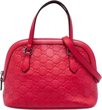 Gucci Sac bandouli&egrave;re en cuir gaufr&eacute; Pre-owned - Femme - Pre-owned - Rouge - Taille: ONE Size