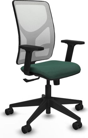 Piqueras y Crespo Gr&uuml;ner Schreibtischstuhl mit 2D-Armlehnen, h&ouml;henverstellbare Lendenwirbelst&uuml;tze, ausgestattet mit 3 Positionen und Schneidschaum, mit Rollen von 65 mm