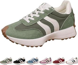 Generic Baskets &agrave; plateforme r&eacute;tro pour femme - Soutien confortable - Semelle &eacute;paisse - Chaussures de marche antid&eacute;rapantes - Chaussures de tennis de travail,