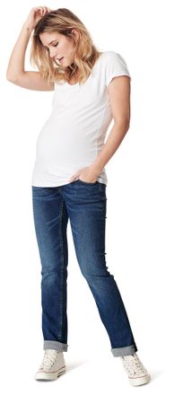 Noppies Damen Otb Regular Beau Authentic Blue Umstandsjeans, Authentic Blue, 38W 30L EU