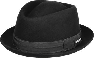 Stetson Classic Pork Pie Wollhut Herren Sommer Winter schwarz XL (60-61 cm)