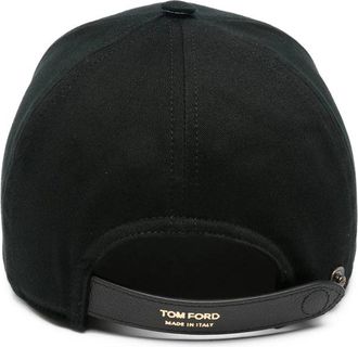 Tom Ford TCN061G Logo-Embroidered Baseball Cap - Black