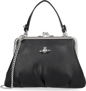 Vivienne Westwood Womens Bag Granny Frame Black Polyurethane Handbags Hand