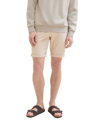 Tom Tailor Herren Regular Fit Chino Shorts, beige white bean dobby, 38