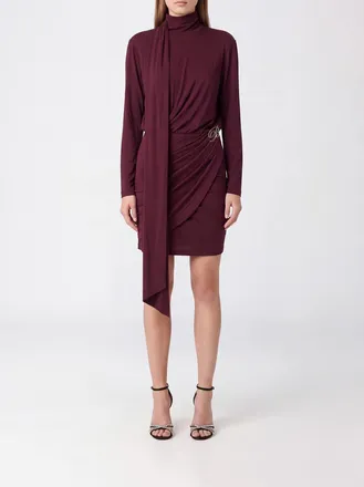 Blumarine Etuikleid-Minikleid aus Stretch-Viskose mit Drapierung und Schalkragen