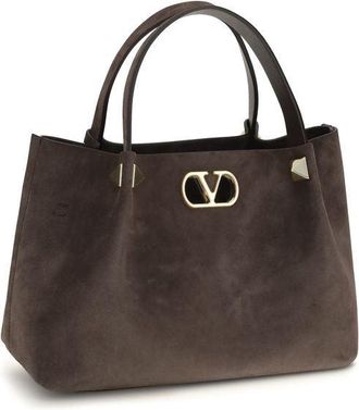 Valentino Garavani Womens Brown Calf Leather Bos Taurus Shoulder Bag