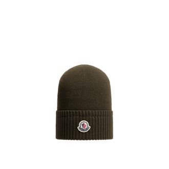 Moncler Moncler Wool & Cashmere Blend Knit Beanie, Men, Green, Size: One Size
