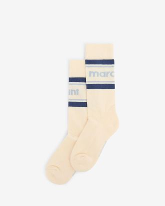 Isabel Marant Chaussettes Dona - Homme - &Eacute;cru Et Bleu - - Isabel Marant