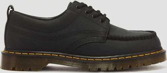 Dr. Martens Lowell 4-&Ouml;sen Crazy Horse Leder Moc Toe Schuhe in Schwarz, Gr&ouml;&szlig;e: 36