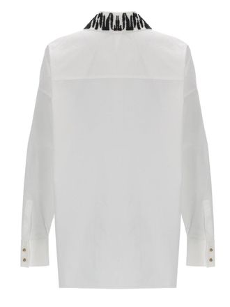 Max Mara Rhinestone-Embellished Cotton Shirt - White