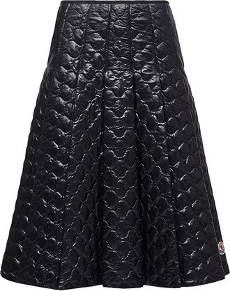 Moncler Square-Quilted Padded Skirt - Black