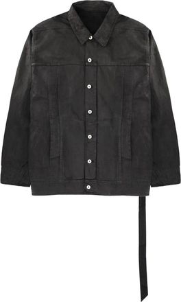 Rick Owens Homme, Vestes, Noir, Taille: M Giacca in Denim - Jumbo Worker