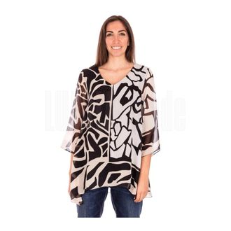 Elena Miro Seidenbluse V-Ausschnitt Weite Passform - - Blouses & Shirts - Damen - Mehrfarbig - 41 EU