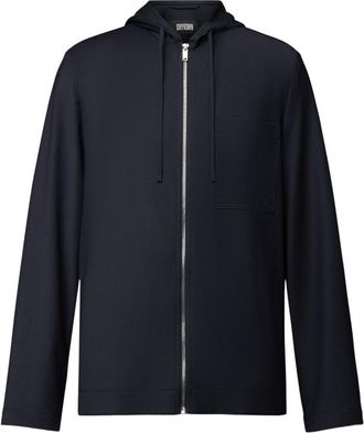 Drykorn Leichter Kapuzenblouson aus recyceltem Material und Wolle in