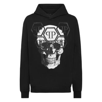Philipp Plein Homme, Sweatshirts et sweats &agrave; capuche, Noir, Taille: XL Sweat &agrave; capuche SweaT-shirt LS Skull