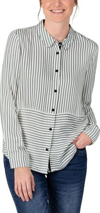 Timezone Damen Striped Perfect Blouse Bluse, White Blue Stripes, M