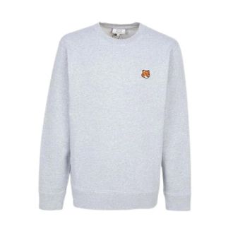Maison Kitsun&eacute; Fox Head Regular Sweatshirt - - Sweatshirts & Hoodies - Herren - Grau - M