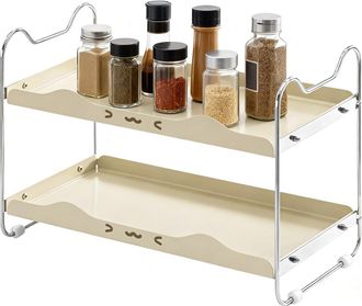 Generic Organizer für Arbeitsplatte, Küche - Metallständer mit 2 Ebenen | für Theke, erhöht, Organizer für Küche - für Speisekammer, Badezimmer, Schlafzimmer,