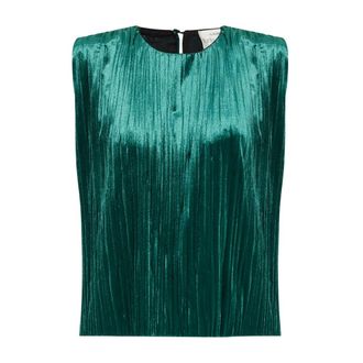 Forte_Forte Plissee-Top - - Tops - Damen - Gr&uuml;n - XS