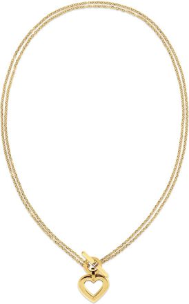 Tommy Hilfiger Jewelry Doppelte Ketten-Halskette für Damen aus Gelbgold mit einem Herz-Anhänger - 2780968