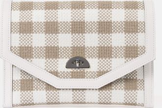 The Cambridge Satchel Company The Twist Lock Pouch - Taupe Plaid & Brilliant White