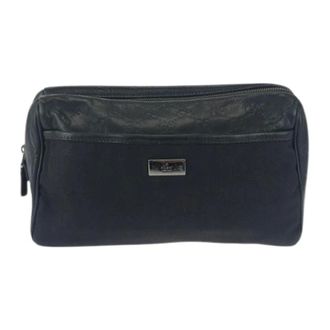 Gucci Sac clutch Pre-owned en cuir Guccissima et toile - Homme - Pre-owned - Noir - Taille: ONE Size
