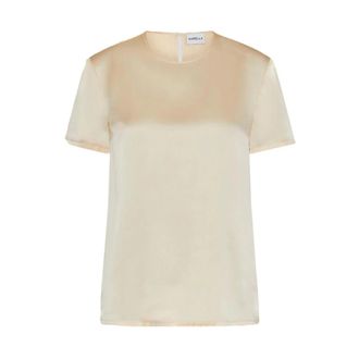 Marella Seidenoberteil mit kurzen &Auml;rmeln - - Blouses & Shirts - Damen - Beige - 2XS