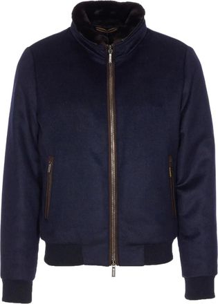 Moorer Gefütterte Jacke mit Stehkragen - Blau