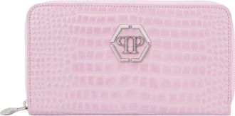 Philipp Plein Femme, Accessoires, Rose, Taille: ONE Size Rounded Zip Wallet Cocco