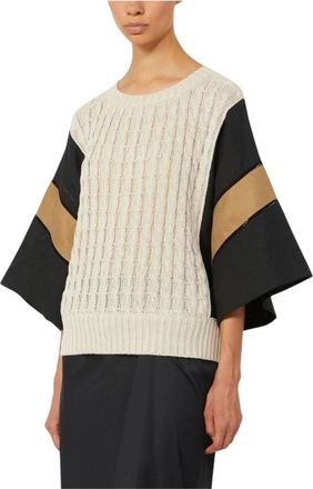 Max Mara Femme, Pulls, Beige, Taille: 38 FR Scatola Sweater