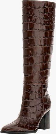 Guess Perinna kniehohe Lederstiefel in Braun