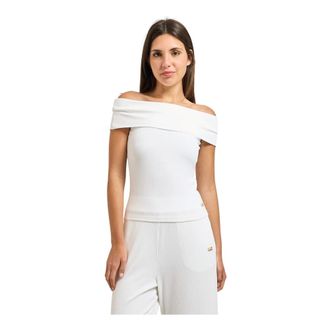 Emporio Armani Femme, Tops, Blanc, Taille: 44 FR Drop-Shoulder Knit Top
