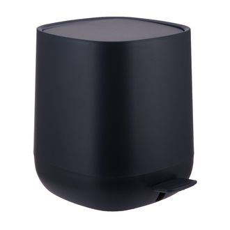 Relaxdays M&uuml;lleimer Bad, 5 l, Kosmetikeimer mit Soft-Close, Matte Optik, entnehmbarer Inneneimer, Treteimer, schwarz