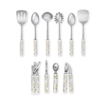 Laura Ashley 10-teiliges Keramik k&uuml;chenutensilien set - Softgrip k&uuml;chenset enth&auml;lt Pfannenwender, L&ouml;ffel, Sch&ouml;pfkelle, Spaghetti-Servierer, Dosen&ouml;ffner, Knoblauchp