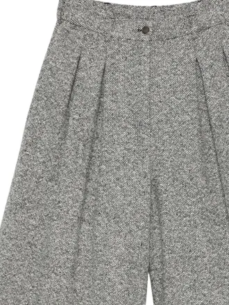 Emporio Armani Tweed Pleated Shorts - Grey