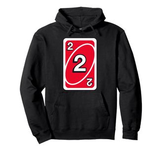Uno Halloween Red 2 Karte Pullover Hoodie