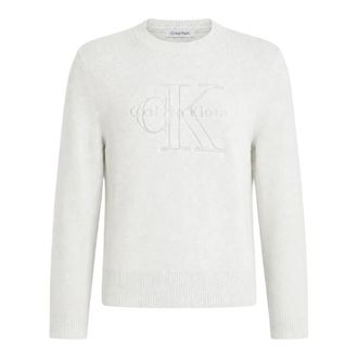 Calvin Klein Jeans Monologo Outline Pullover - - Knitwear - Damen - Grau - M